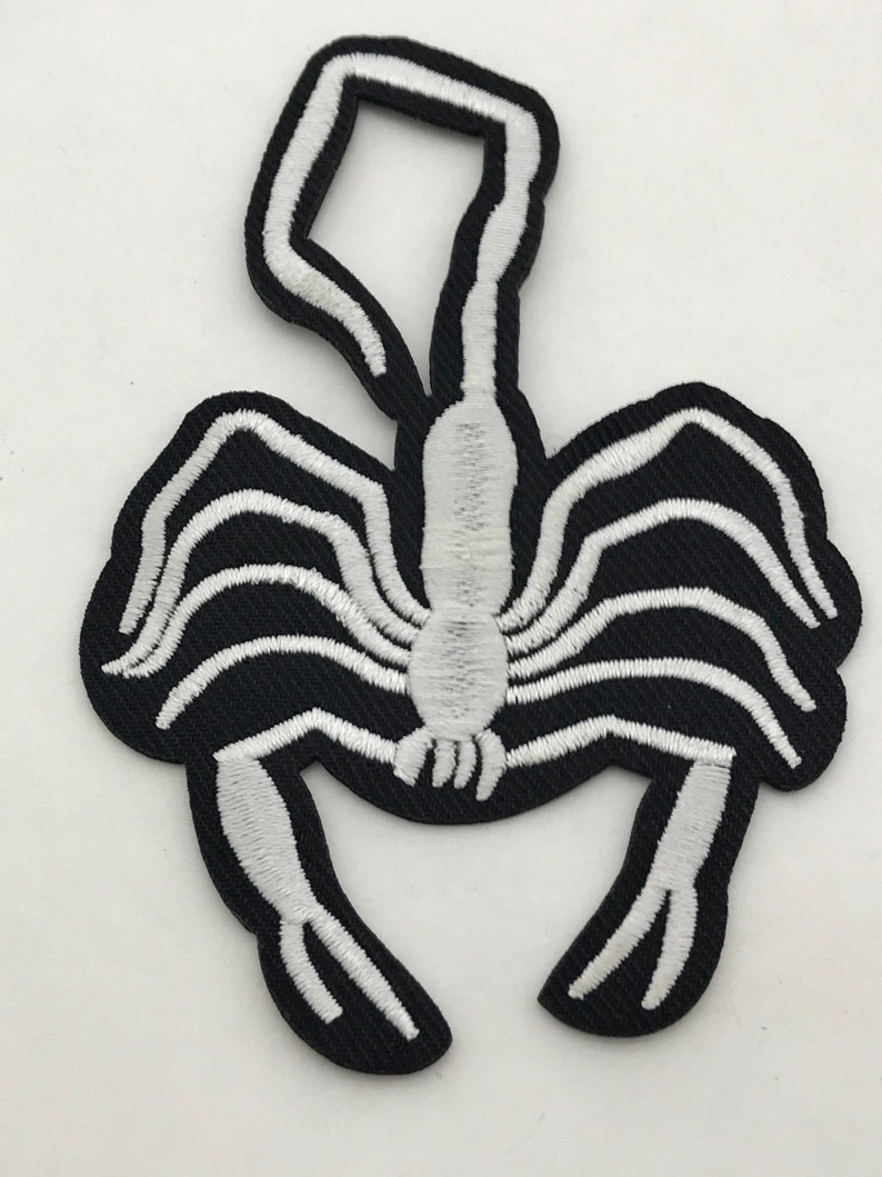 Scorpion Iron on Patch Animal Black and White Scorpio Zodiac | Etsy