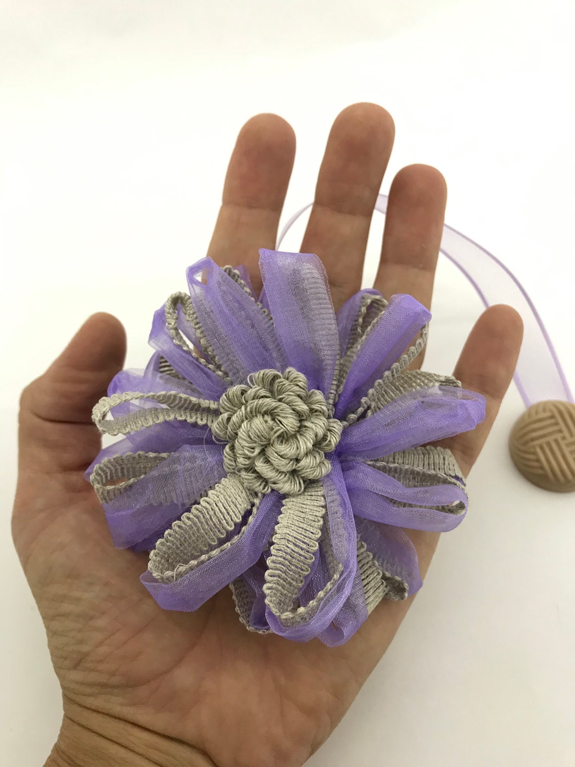 1 Magnetic Curtain Tiebacks. Flower Shaped Holdback Lilac | Etsy