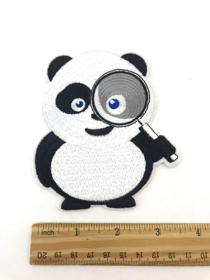 1 Iron on Patch Large Panda patches Embroidered Diy Animal - Etsy