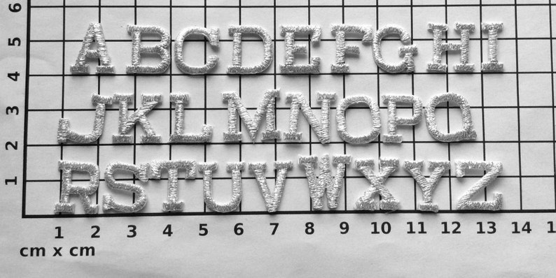 Iron on embroidered letters embroidery applique silver letters | Etsy