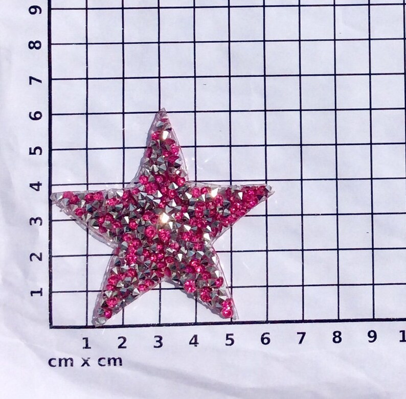 Patch Star Rhinestones Strass Hotfix Iron on Applique Fashion - Etsy