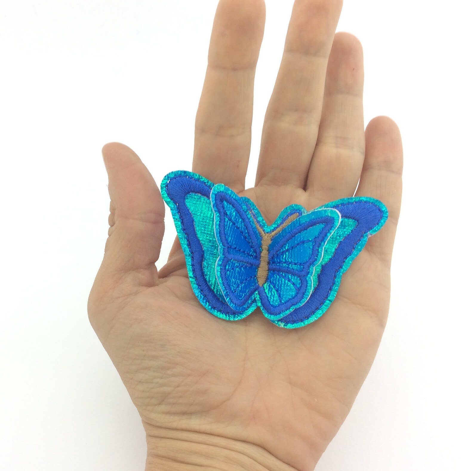 Butterfly Patch 3D Light Blue Applique Diy Embroidered Badge | Etsy