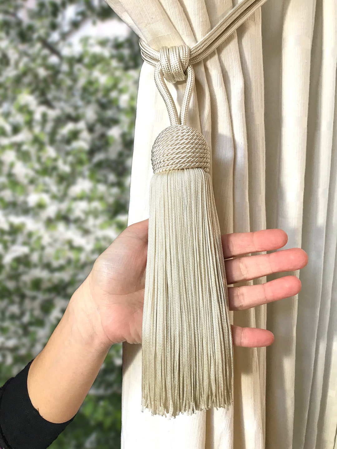 Luxury Big Ivory Tie Back With Long and Big Tassel. Elegant Drapery for Window Curtain Handmade Italian Tuscany Drapery Decor Etsy UK