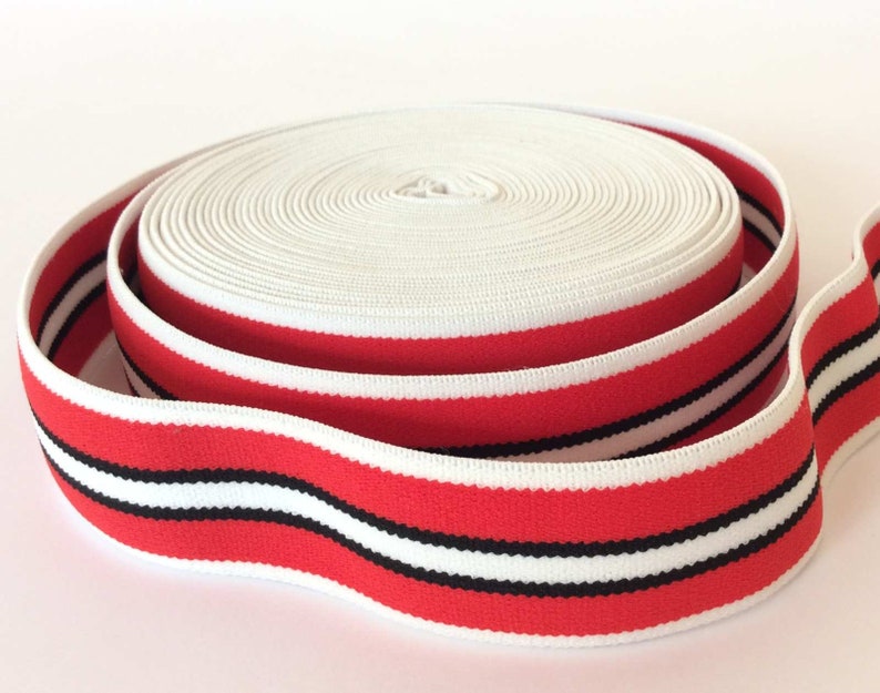 Striped Elastic Ribbon by the Yard 1 1/2 36mm. Fashion - Etsy