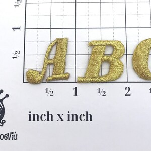 Iron on Embroidered Letters Gold Patch Embroidery Applique Letters ...