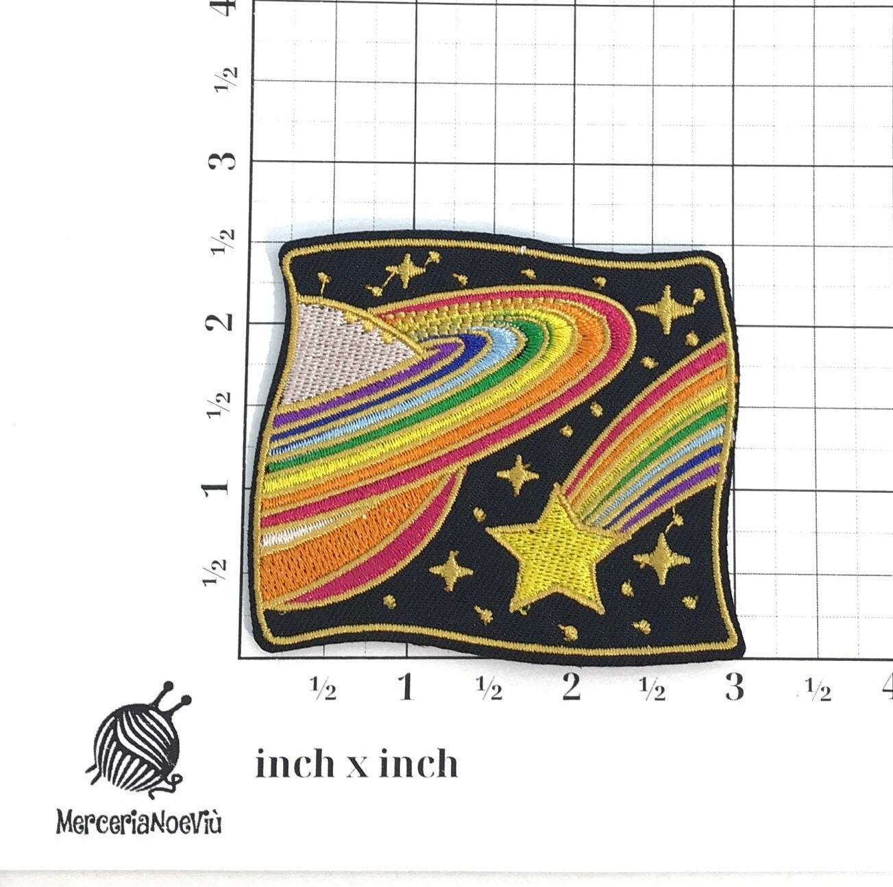 1 Big rainbow patch galaxy planet Saturn large iron on | Etsy