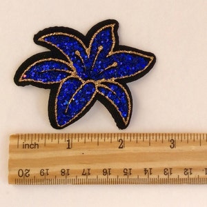 Patch fiore blu giglio con brillantini toppa termoadesiva - Etsy Italia