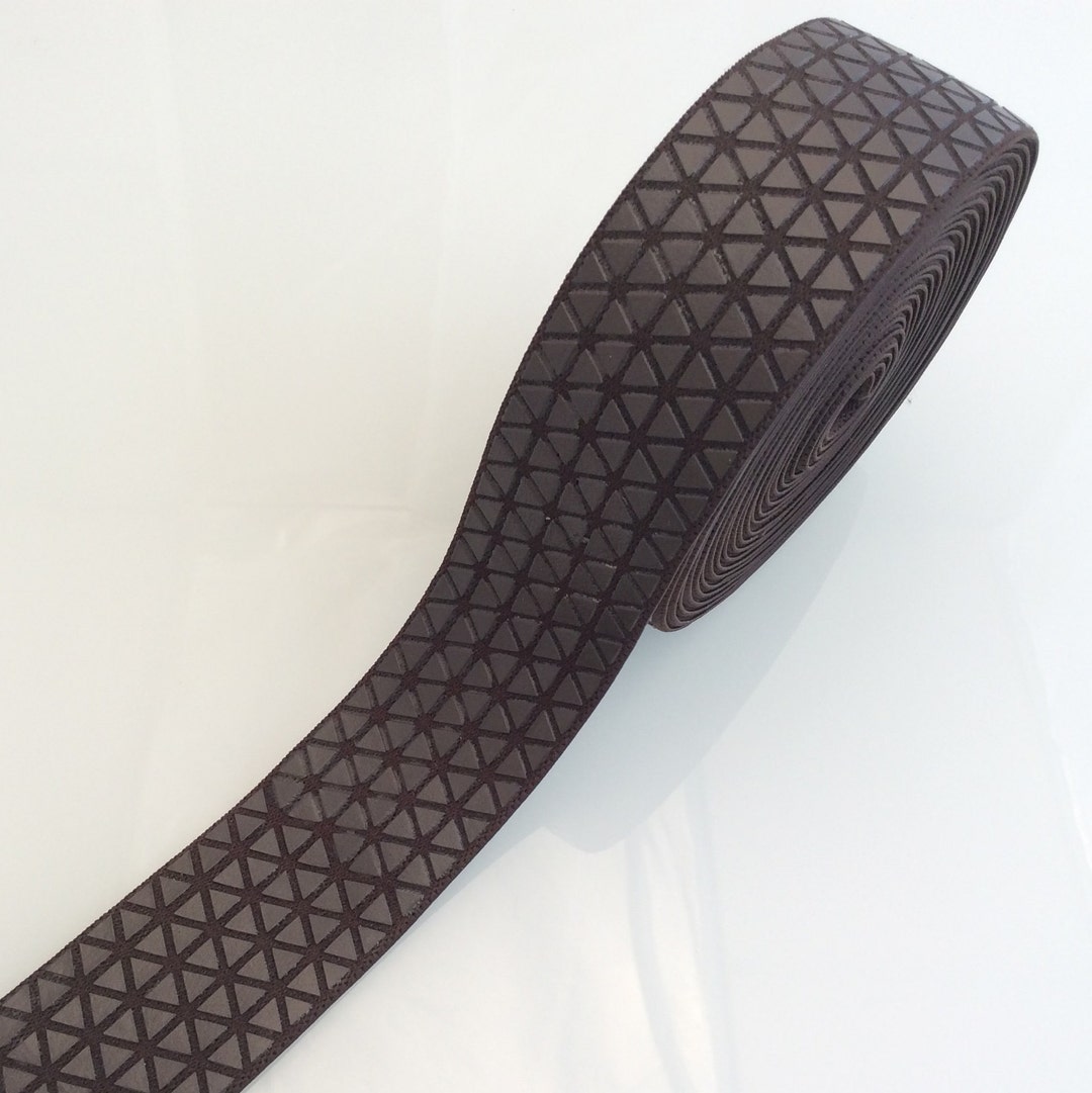 1" 9/16 Brown Elastic by the Yard Fancy Elastic Ribbon Trim Size. Large ...