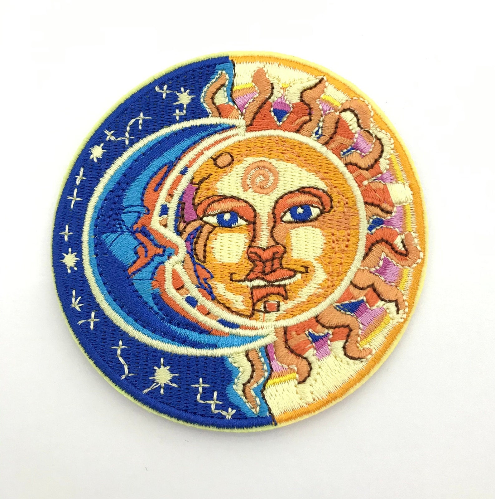 Big patch sun & moon patches solar system applique | Etsy