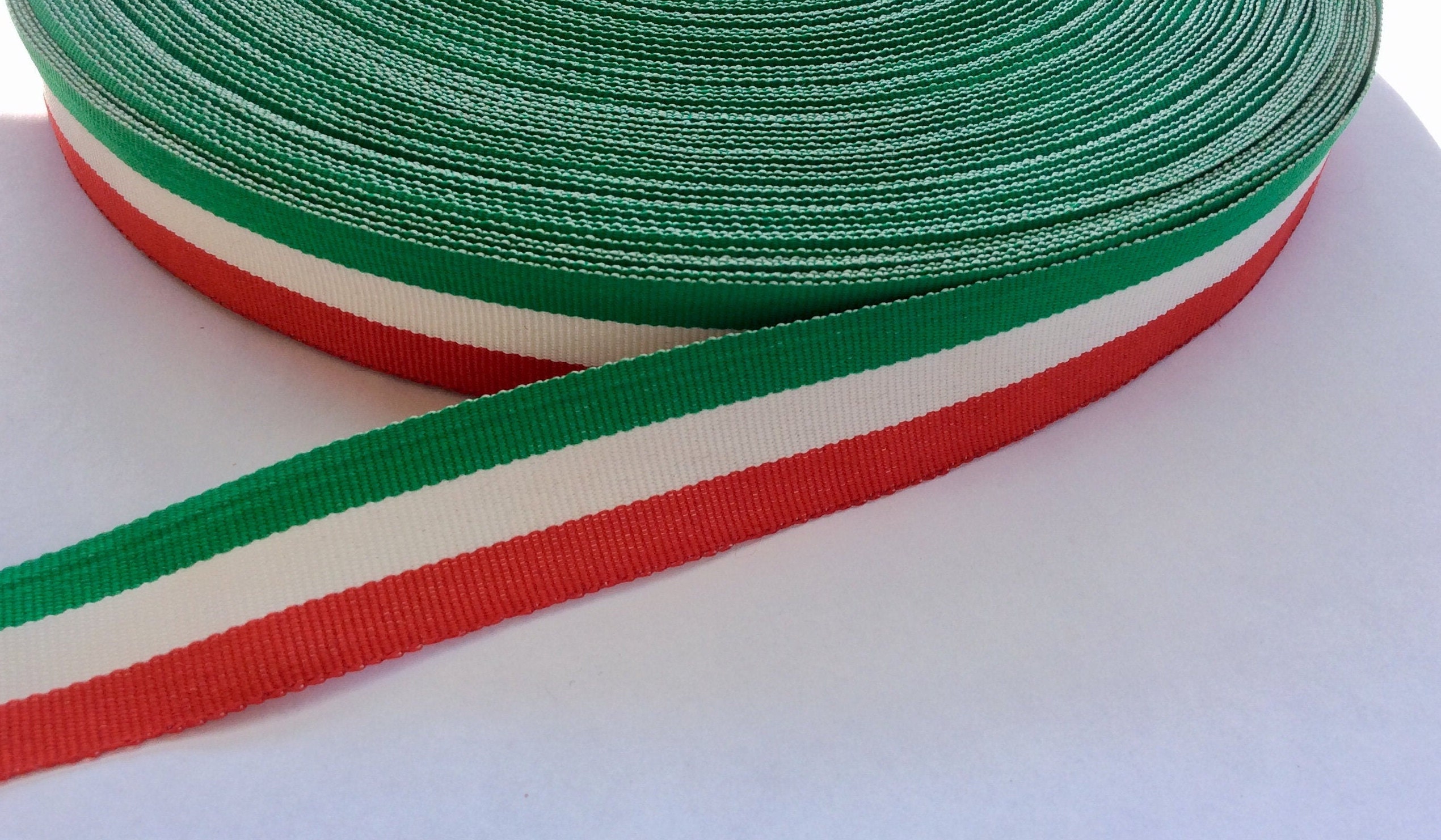 Grosgrain ribbon striped ribbon Italian flag ribbon craft | Etsy