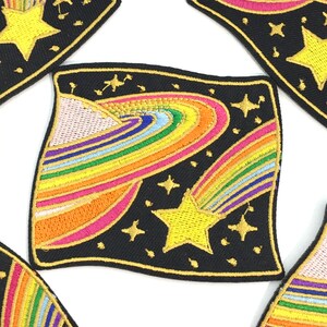 1 Big Rainbow Patch Galaxy Planet Saturn Large Iron on Emnroidered Diy ...