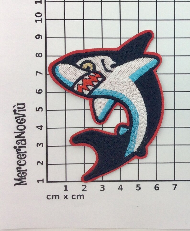 Patch White Shark Applique Embroidered Animal Fish Patches - Etsy