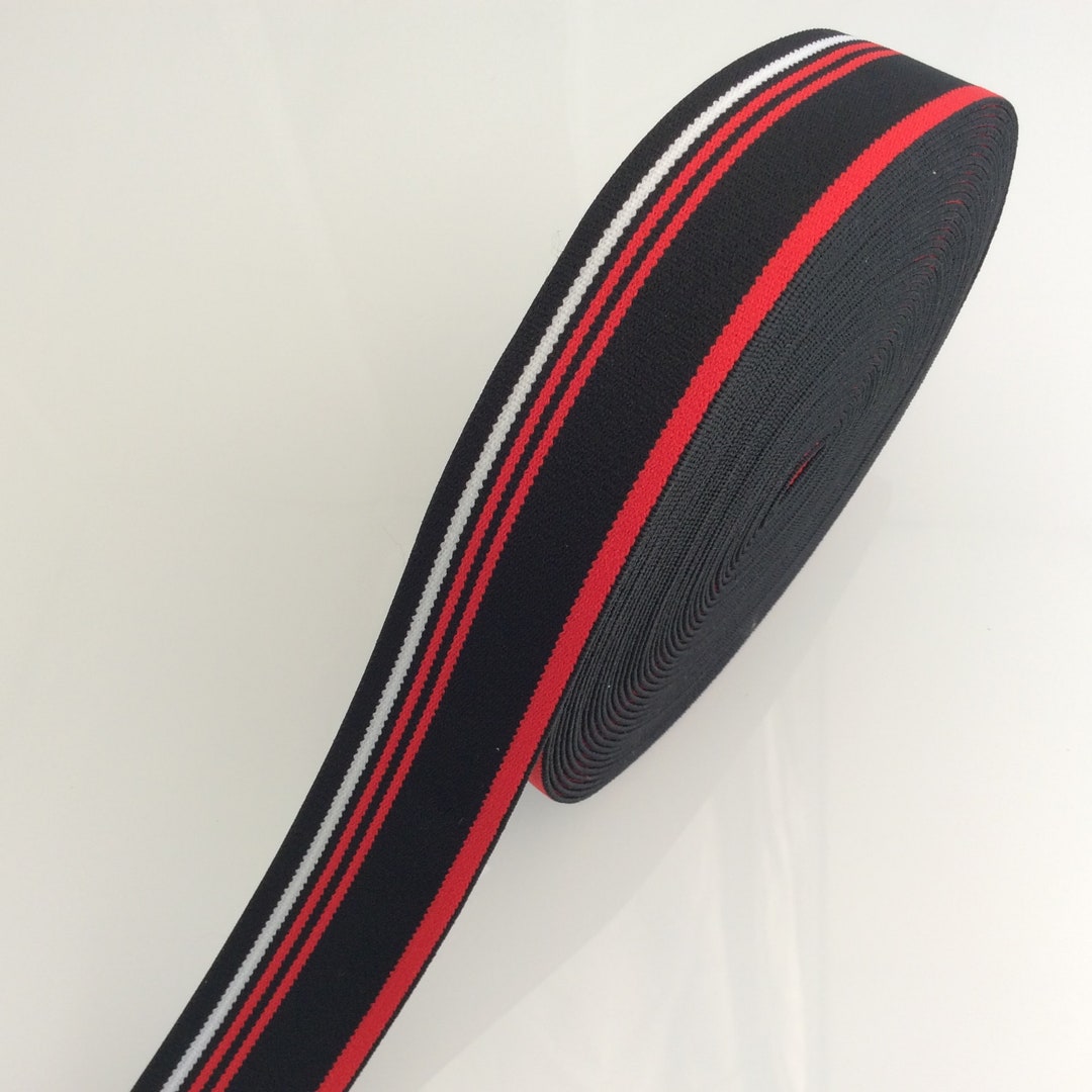 Colored Elastic by the Yard Striped Elastic Size 1 9/16 4cm Large ...
