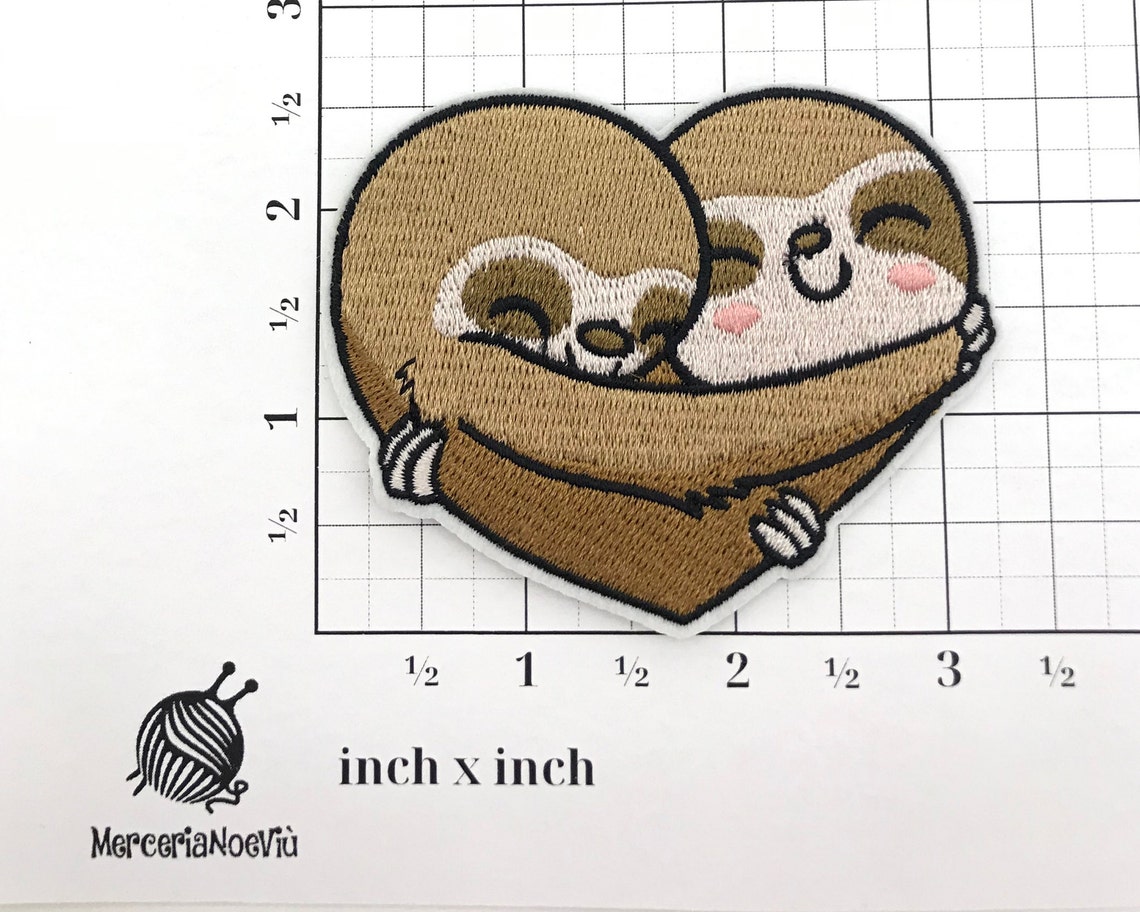 Patch Sloth With Heart iron on Baby Sloth Animal - Etsy