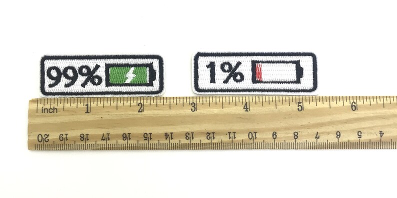 Patch Battery Charge Patches Low or Full Battery Energyn - Etsy