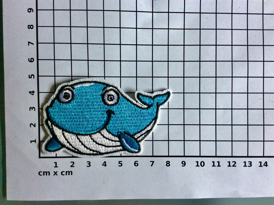 Blue Whale Patch Sea Animal Embroidered Applique - Etsy