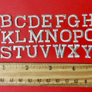 Iron on Embroidered Letters Embroidery Applique Silver Letters Craft ...