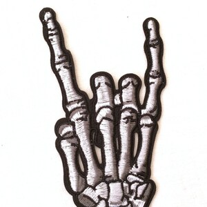 Patch Biker Skull Skeleton Hand Embroidered Punk Rock - Etsy