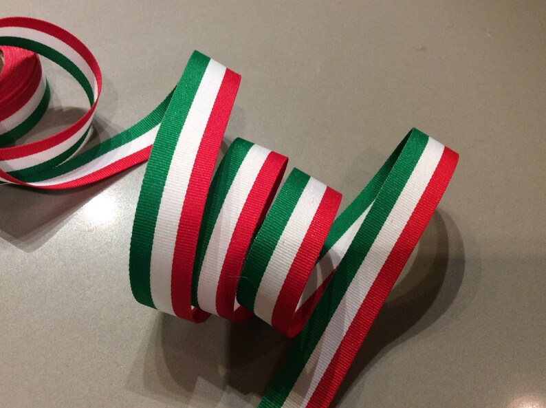 Grosgrain ribbon striped ribbon Italian flag ribbon craft | Etsy