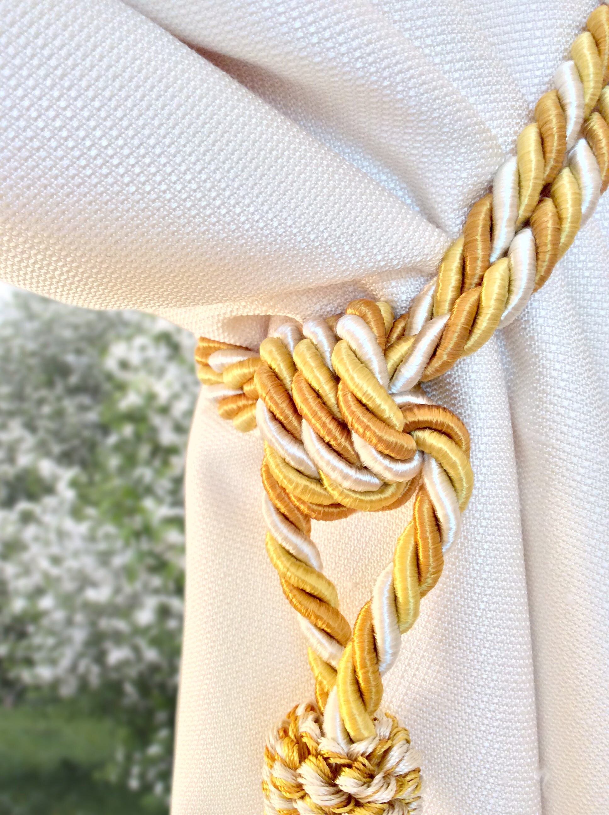 Luxury Big Mixed Golden Ivory Tie Back With Tassel. Elegant - Etsy