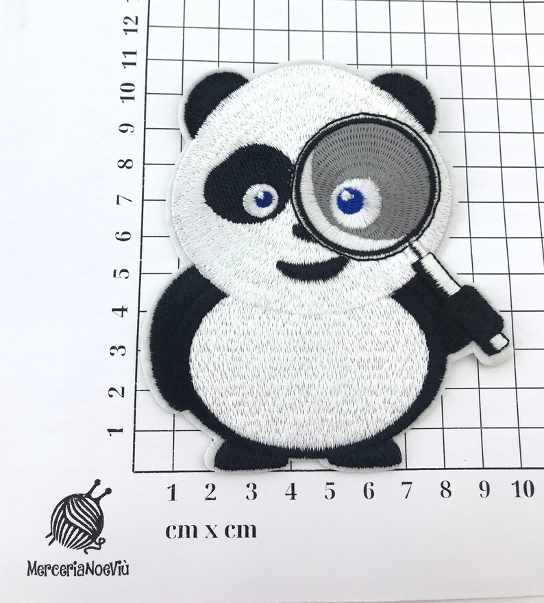 1 Iron on Patch Large Panda patches Embroidered Diy Animal - Etsy