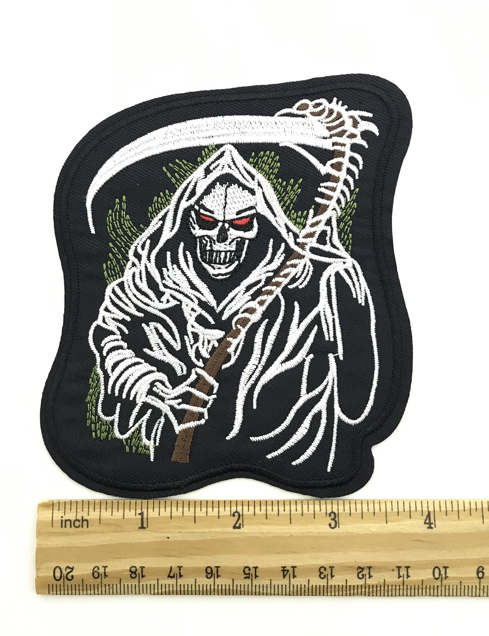 Skull Grim Reaper Patch skeleton Patches Punk Badge | Etsy