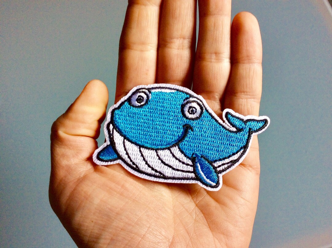 Blue Whale Patch Sea Animal Embroidered Applique - Etsy