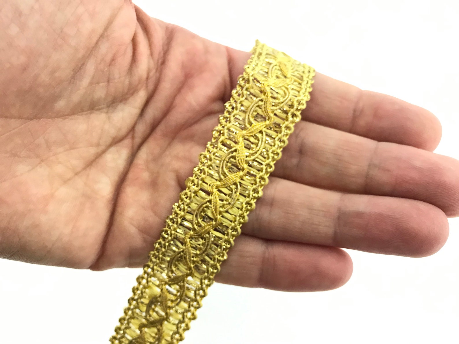 3/4 Gold Ribbon Trimming. Fashion Ribbon by the Yard for | Etsy