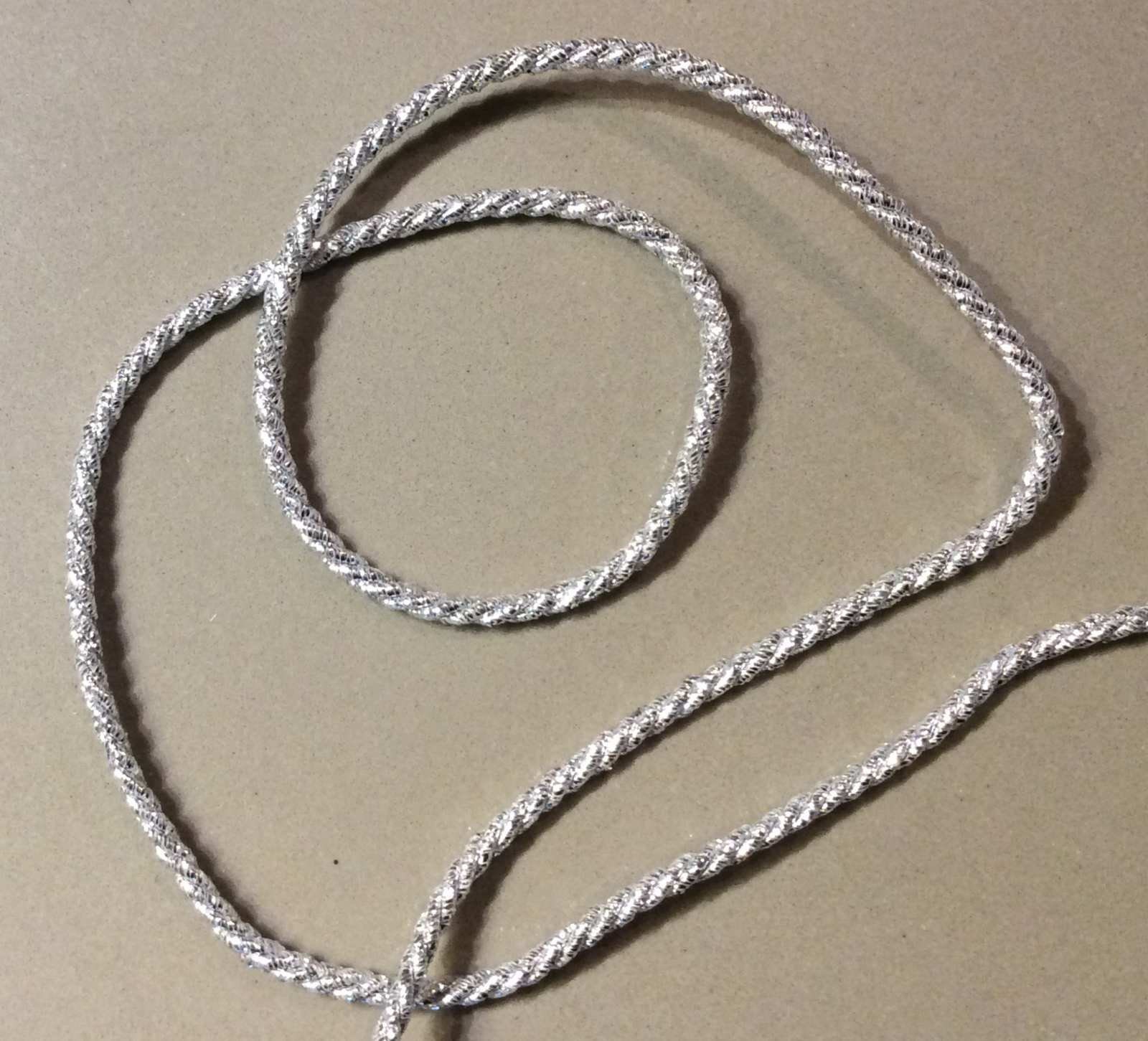 Cord by yard metallic twisted rope shiny string gold silver | Etsy