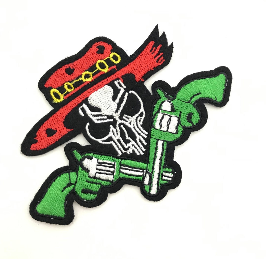 Gunslinger Skull Patch Skeleton Patches Punk Badge Gun Diy - Etsy UK