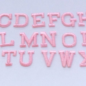 Iron on Embroidered Letters Pink Baby Embroidery Applique Letters Craft ...