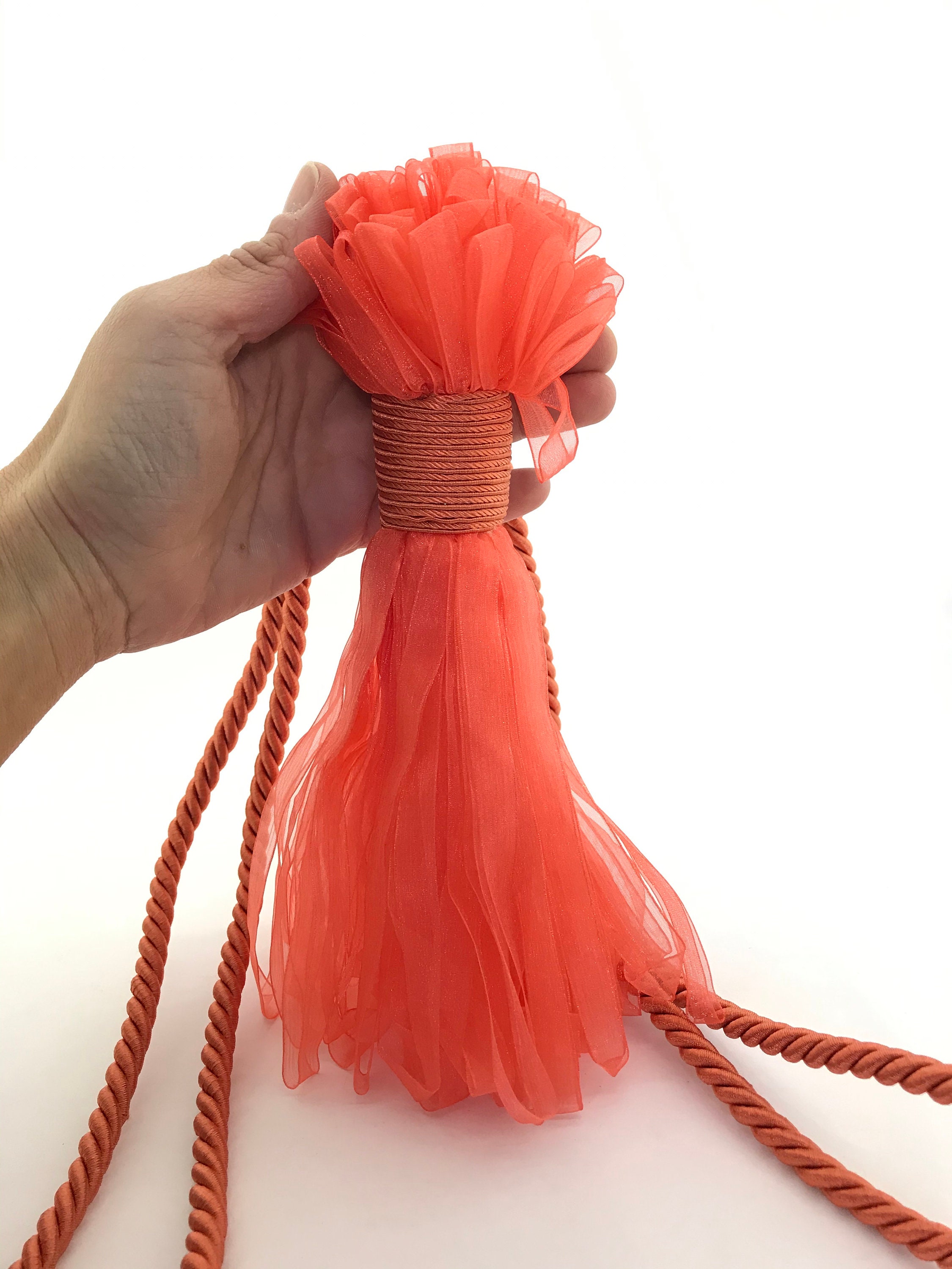 1 Luxury Orange Tieback With Big Organza Tassel. Elegant - Etsy
