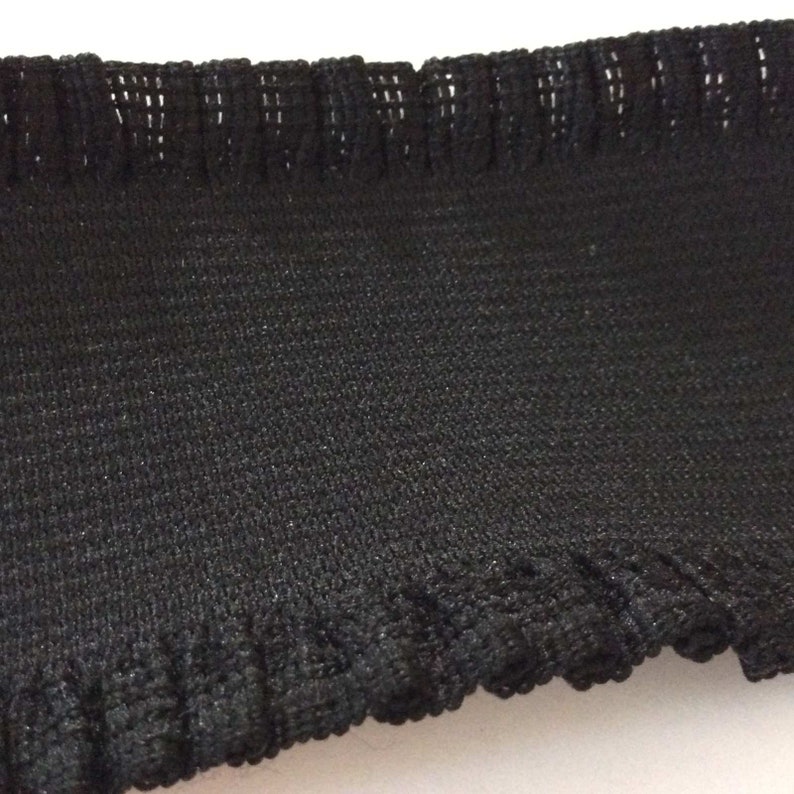 Black Elastic Ribbon by the Yard Fancy Elastic Trim Size | Etsy