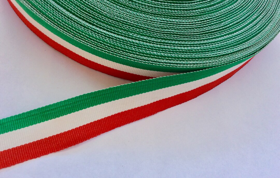 Grosgrain Ribbon Striped Ribbon Italian Flag Ribbon Craft Supplies ...