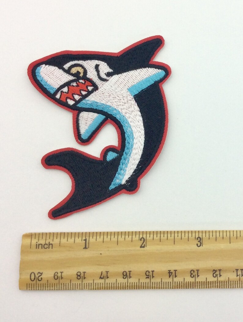 Patch White Shark Applique Embroidered Animal Fish Patches - Etsy