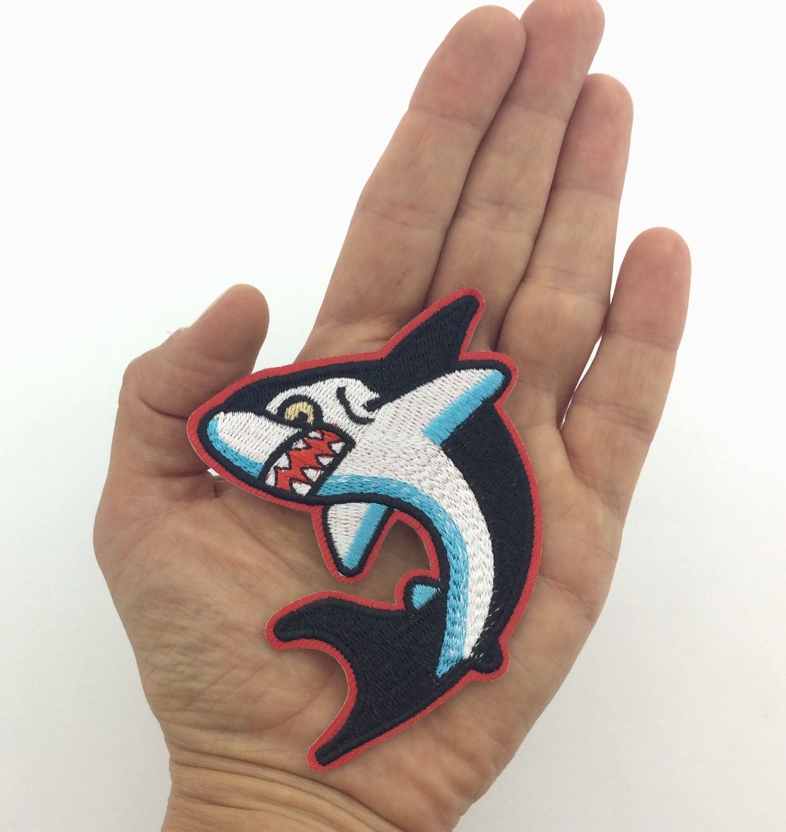 Patch White Shark Applique Embroidered Animal Fish Patches - Etsy