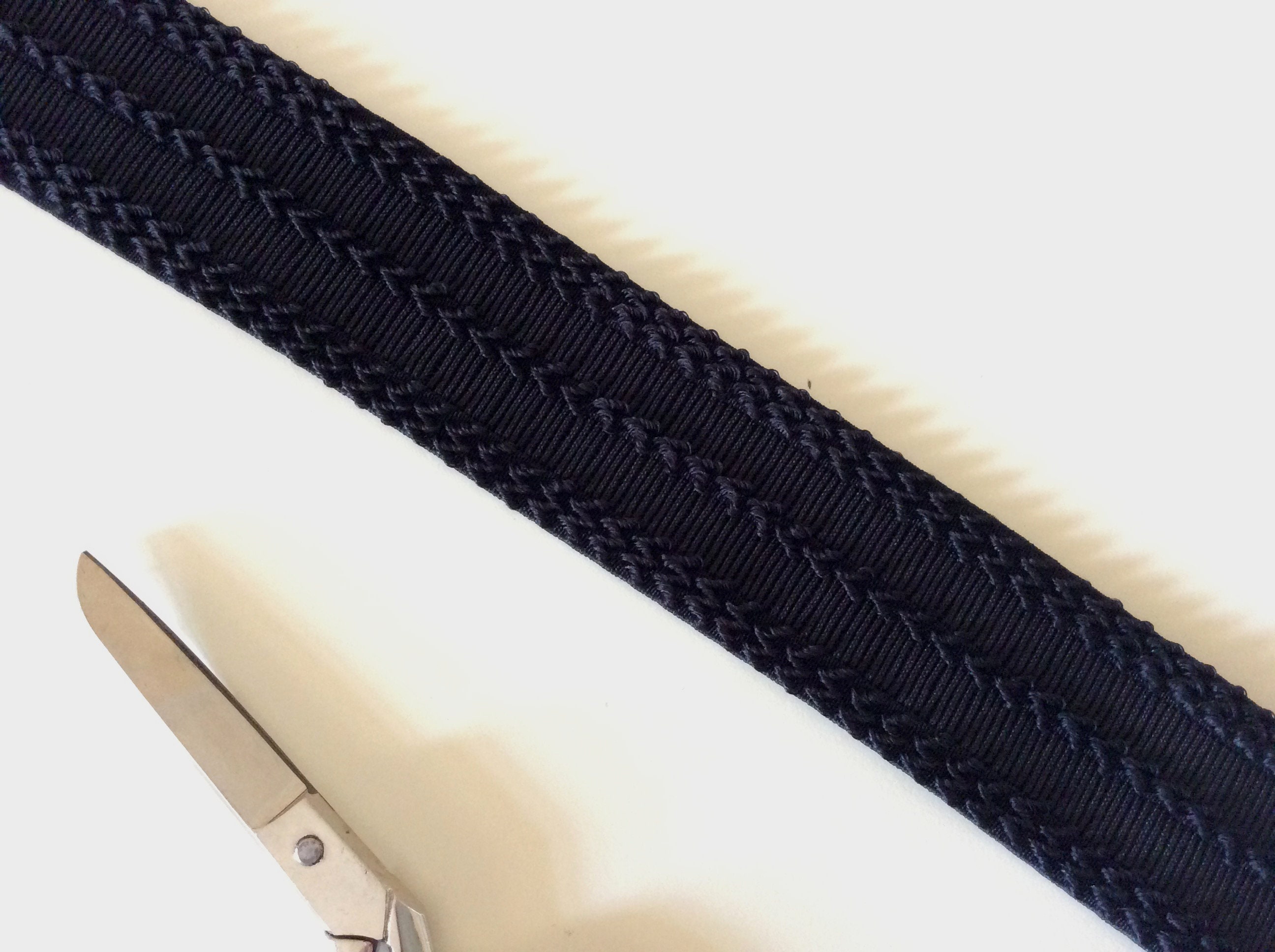 2 Black Fancy Rubber Band Elastic by the Yard. Large | Etsy