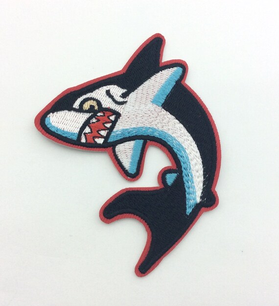 Patch White Shark Applique Embroidered Animal Fish Patches | Etsy