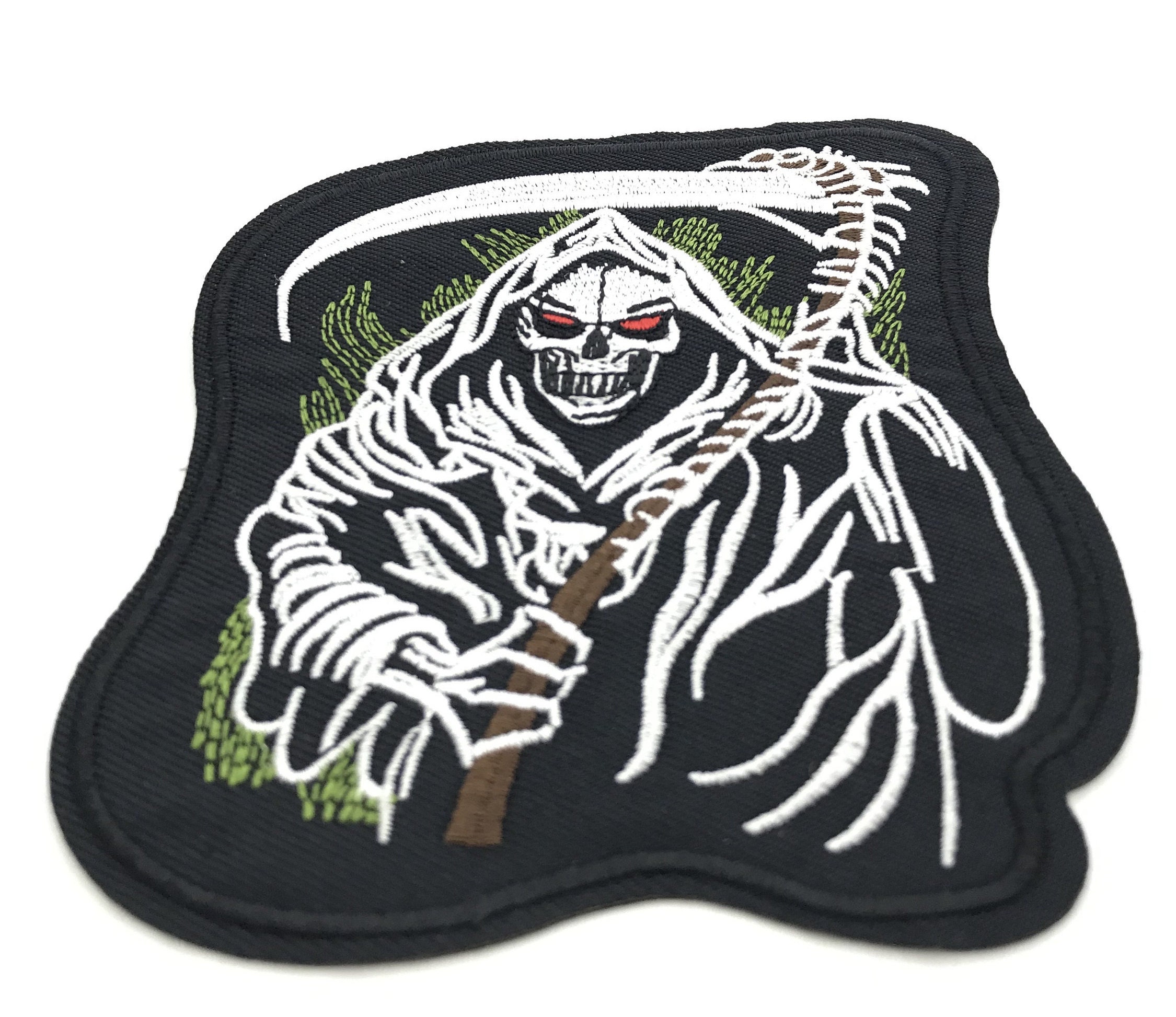 Skull Grim Reaper Patch skeleton Patches Punk Badge - Etsy