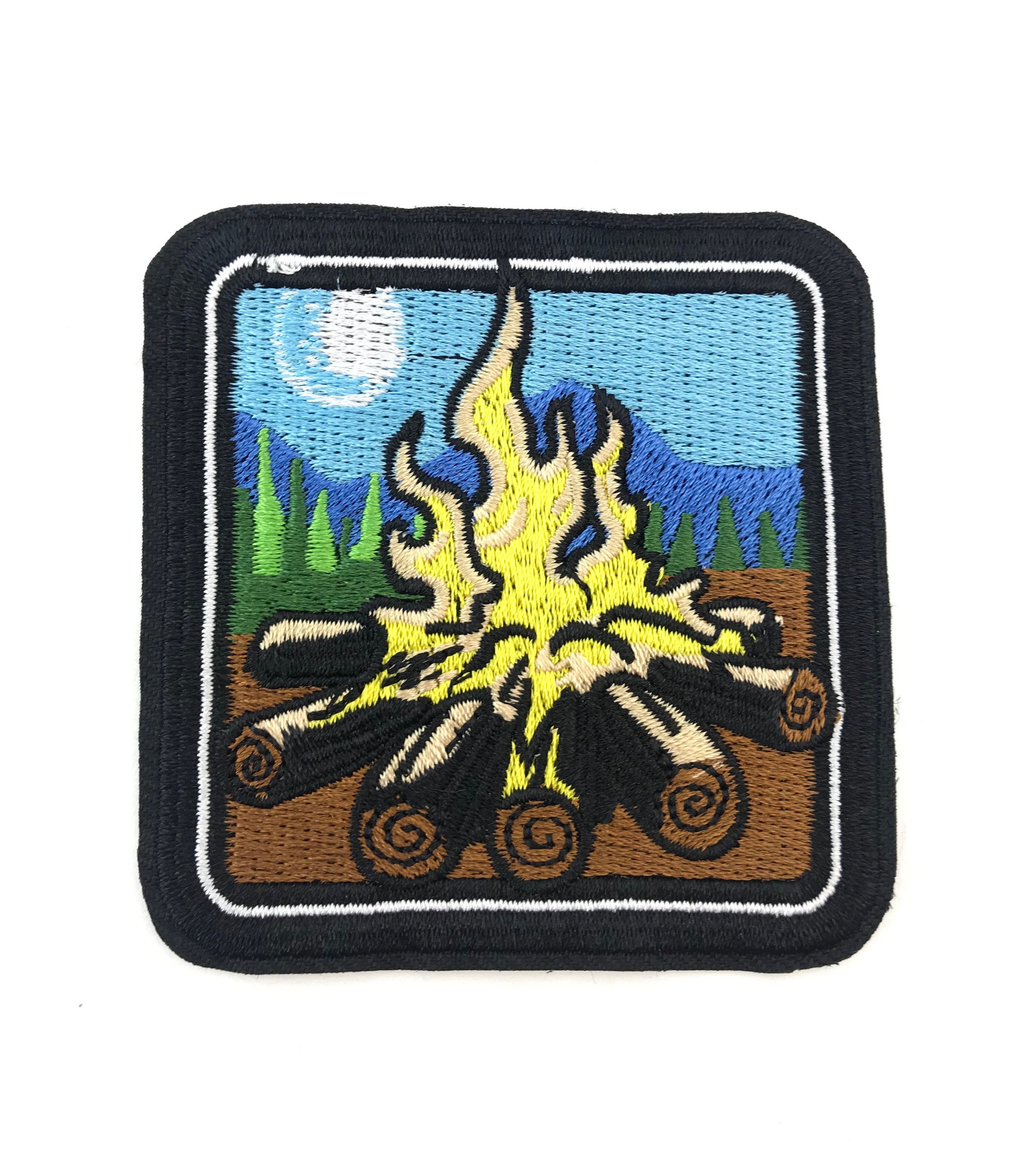 1 iron on patch fire flame patches embroidered diy camfire | Etsy