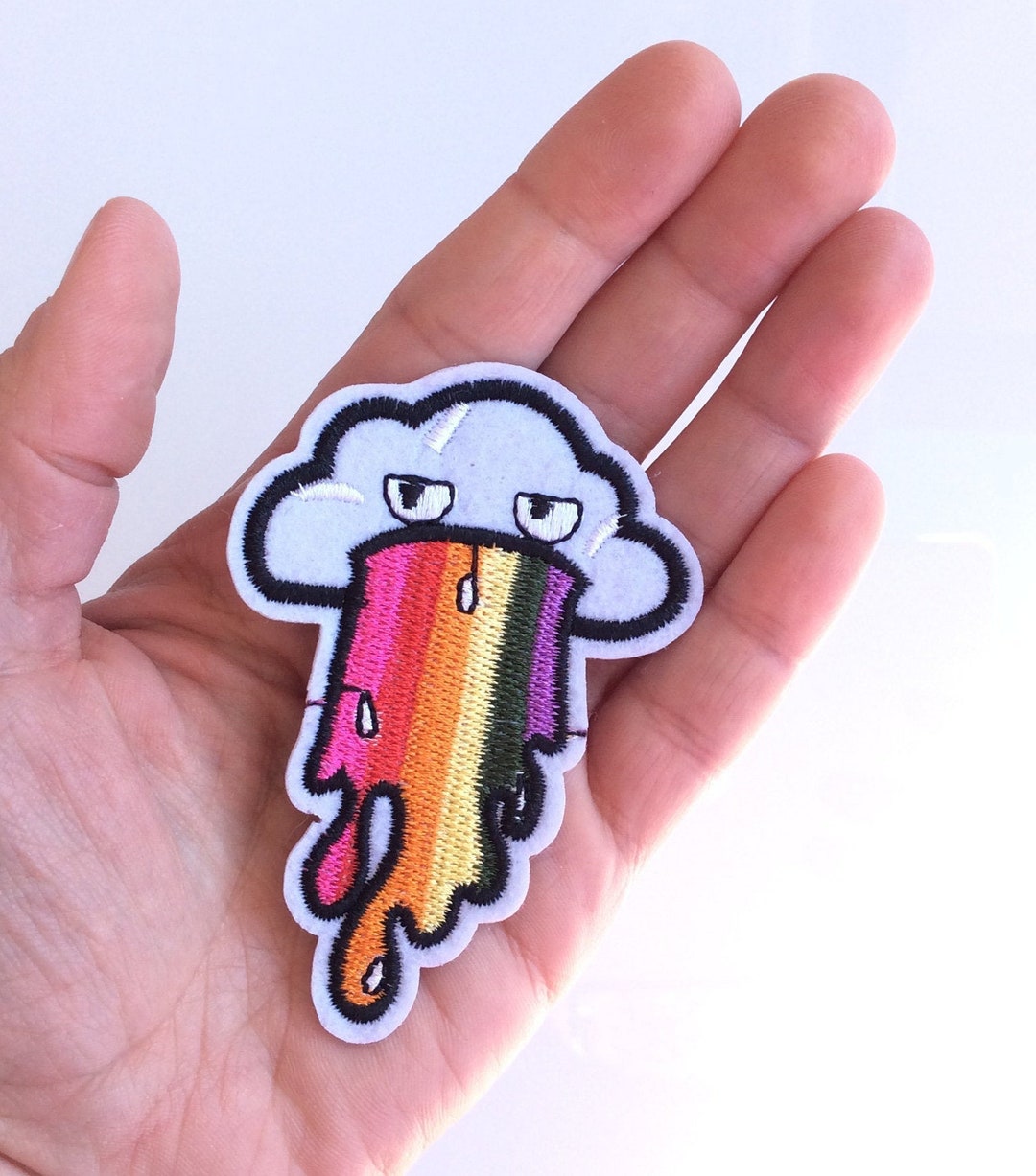 Iron-on Rainbow Cloud Embroidered Patch LGBTQ Gay Pride - Etsy