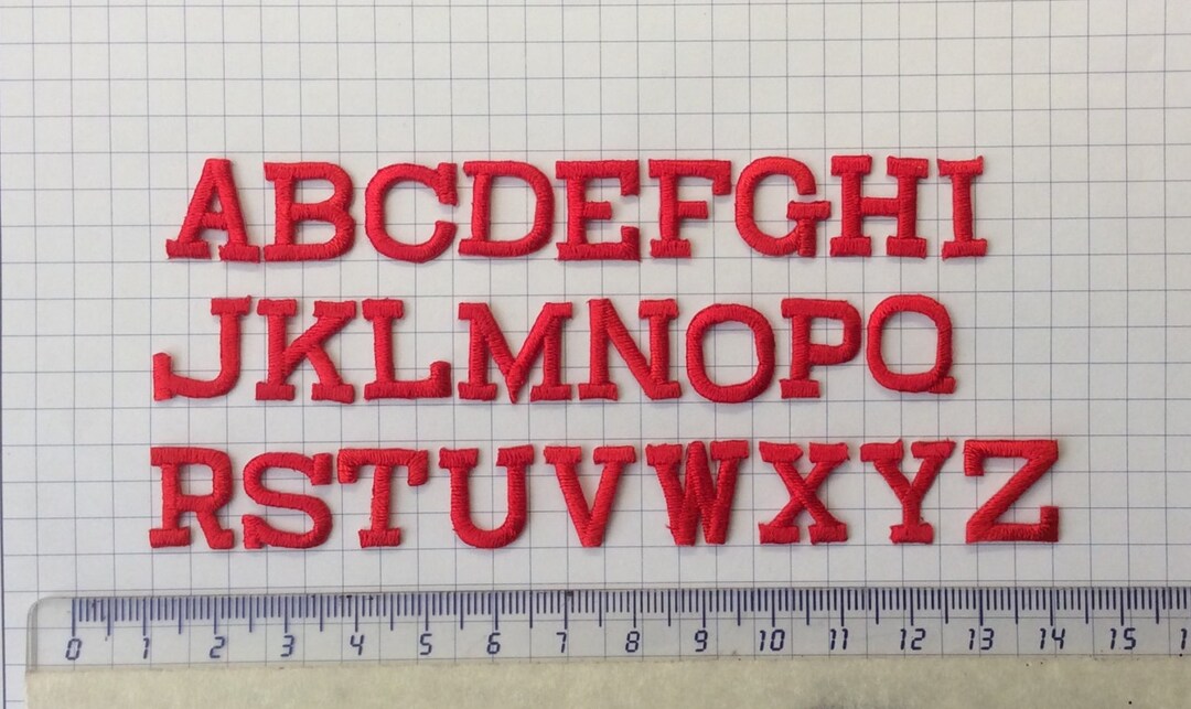 Iron on Embroidered Letters Embroidery Applique Red Letters Craft ...