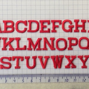 Iron on Embroidered Letters Embroidery Applique Red Letters Craft ...