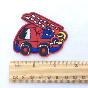 Iron-on Patch Firefighter Truck Embroidered Applique - Etsy