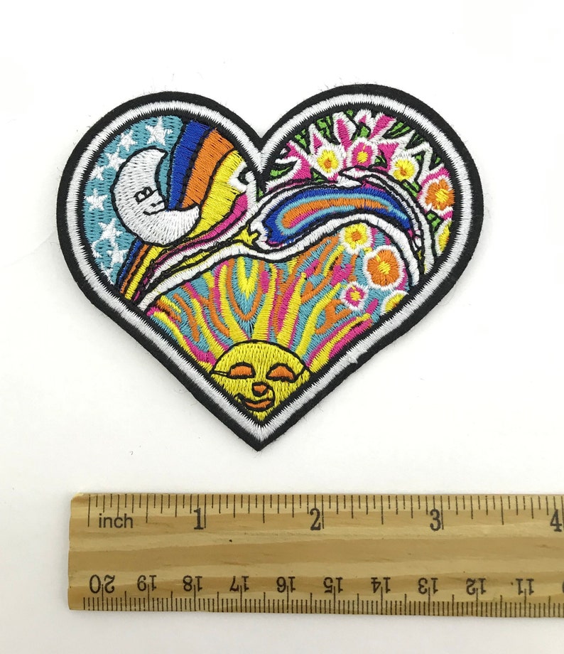 Patch Heart Rainbow Sun & Moon Patches Solar System - Etsy