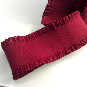 Dark Red Elastic Ribbon by the Yard Fancy Elastic Trim Size 23/8 6cm ...