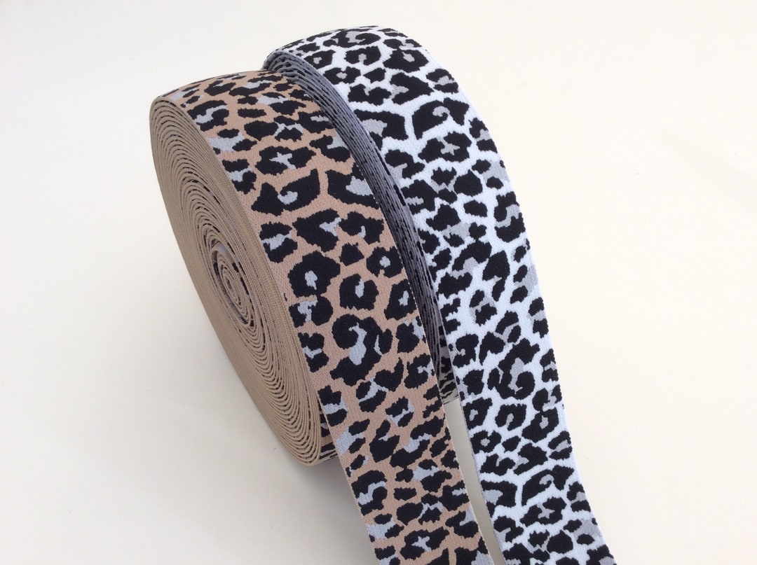 Leopard Elastic Rubber Band Trim 1"1/2 (40mm). Fashion Elastic Band for ...