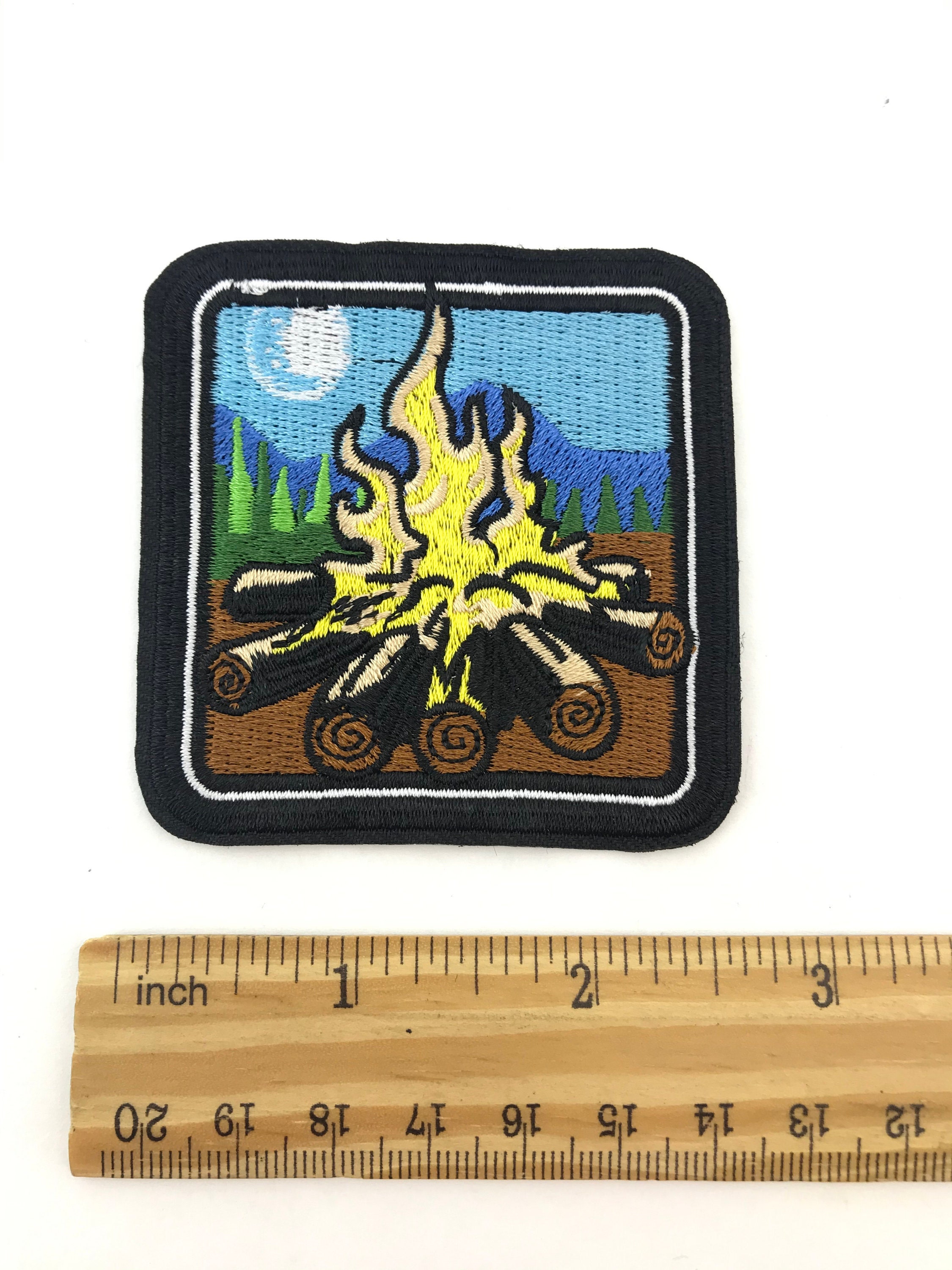 1 Iron on Patch Fire Flame Patches Embroidered Diy Camfire - Etsy
