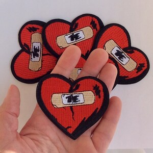 Patch cuore rosso rotto spezzato per amore cerotto il tempo | Etsy