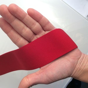 Red Soft Elastic Ribbon by the Yard Soft Elastic Trim Size 2" (5cm ...